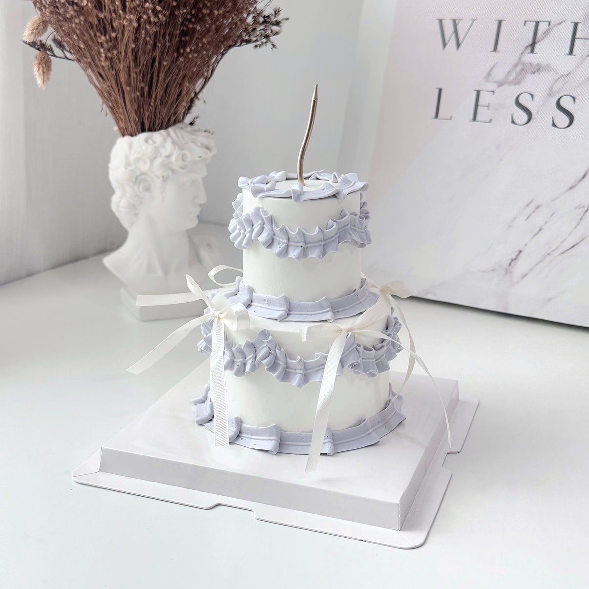 Mini 2 Tier_Ribboned Iris – Ning’s Cake